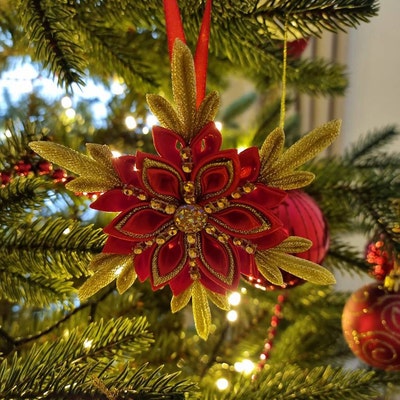 Handmade Snowflake CHRISTMAS Tree Decoration/ornament in Light Blue ...