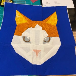 FPP Cat Face Quilt Block - Etsy