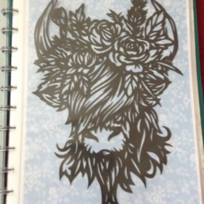 Iona Highland Cow Papercutting Template, Highland Cow Vinyl Template ...