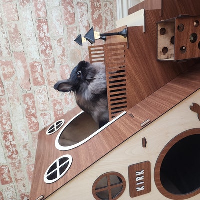 Modern Rabbit House, Indoor Rabbit Castle, Rabbit Furniture, Extra ...