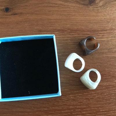 Colorful Chunky Ring, Funky Acrylic Ring, Retro Resin Rings, Rings for ...