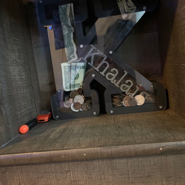 Engraved Coin Bank, Personalized Piggy Bank, Wooden Coin Bank, Kids ...