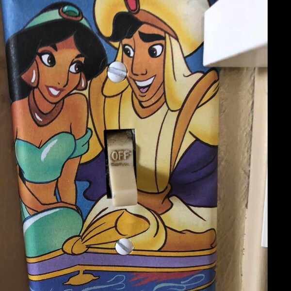Jasmine and Aladdin Light Switch Cover, Magic Carpet, Aladdin Princess ...