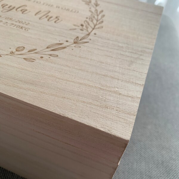 Personalised Wooden Baby Box, Engraved Baby Box, Baby Memory Box ...