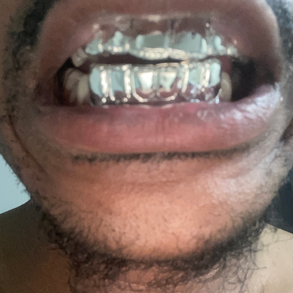 Silver Grillz 925 Sterling Custom Silver Teeth Real Diamond Cut Silver ...