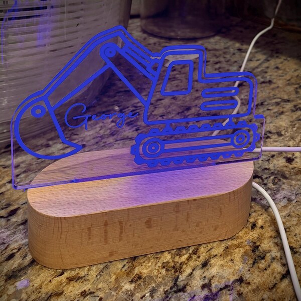 Personalised LED Animal Lamp,safari Jungle Animals Light,kids Night ...
