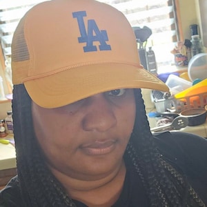 New LA Royal Blue Cap Hat 5 Panel High Crown Mesh Trucker Snapback ...