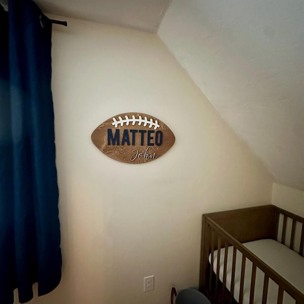 Football Name Sign | 18-36" Diameter | Round Sign | Child Baby Name ...
