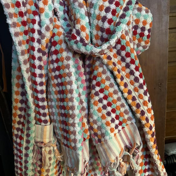 Rainbow Bubble Bathrobe, Hand Woven Robe, Cotton Bathrobe, Colorfuly ...