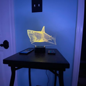 Great White Shark 3D Illusion Lamp - Etsy