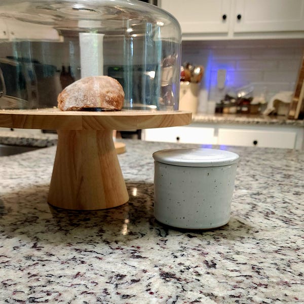 Speckled White Ceramic Scrub Brush Holder With Vegan Dish Brush ...