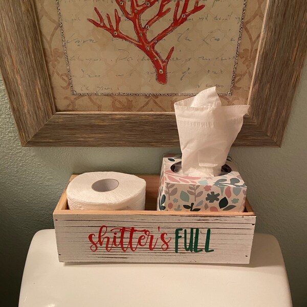 Shitters Full Toilet Paper Storage: Christmas Bathroom Decor - Etsy
