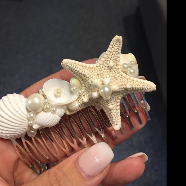 Headpiece, Seashell Hair Comb, Beach Wedding, Beach Hair Accessory ...