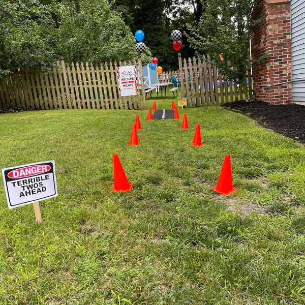 Race Car Party Traffic Signs - Construction Party, Cars Party, Birthday ...