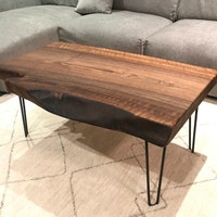 Walnut Coffee Table Live Edge Custom Solid Wooden End Table - Etsy Canada