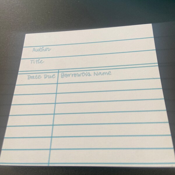 Library Card Sticky Notes - Reading Sticky Notes - Bookworm Gift ...