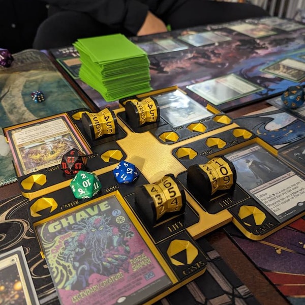 4 Player Commander Tray Set - Life Spinner Style - Custom Made - 3D ...