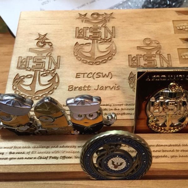 Navy Chief's Creed Military Challenge Coin Display Holder - Chief Petty ...