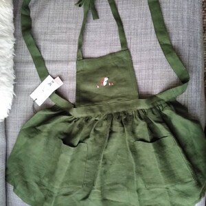 Mauve Apple Apron, Cottagecore Apron, Linen Skirt, Cooking Apron Skirt ...