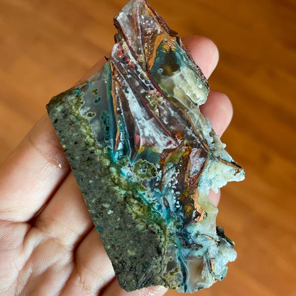 Slabs-raw Native Copper on Chrysocolla Ll Copper Plates With Floral ...
