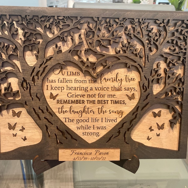 Memorial Tree / A Limb Has Fallen From Our Family Tree / Sympathy Gift ...