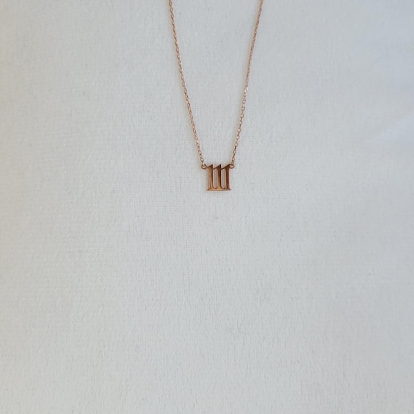 Angel Number Necklace, 111, 222, 333, 444, 555, 666, 777, 888 ...