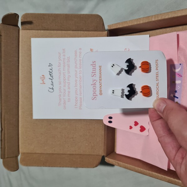 Spooky Stud Earrings | Halloween Earrings | Bat Earrings | Pumpkin ...