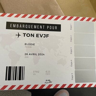 Carte à gratter pour EVJF, programme EVJF, carte personnalisable ...