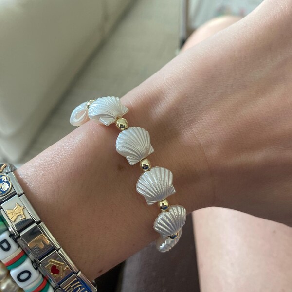 Glam Clam Golden Beach Themed Cell Phone Charm | Freshwater Pearls ...