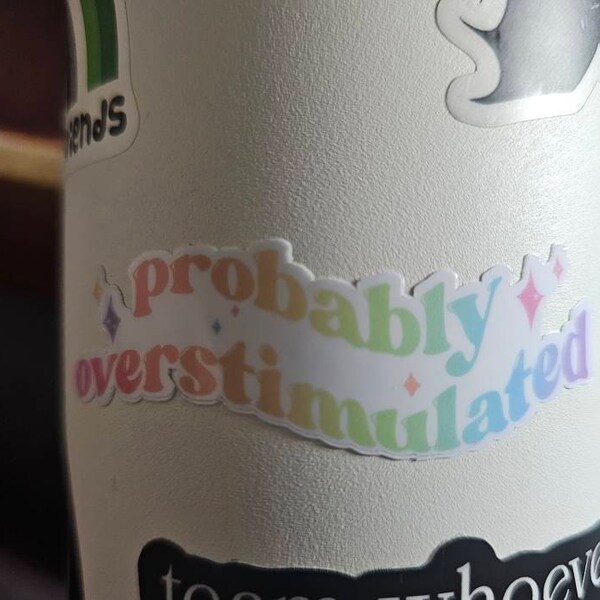 Probably Overstimulated Waterproof Retro Sticker - Etsy
