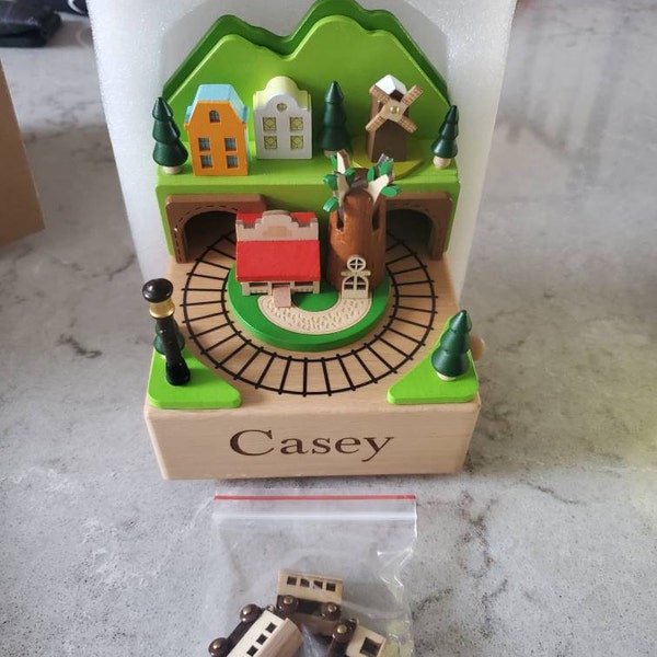 Wooden Music Box, Custom Wooden Handmade Music Box, Train Birthday ...