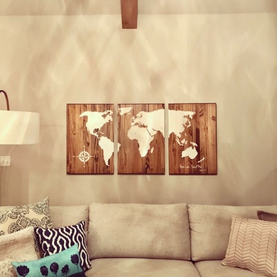 Large World Map, World Map Art, Home Wall Decor, Office and Business ...