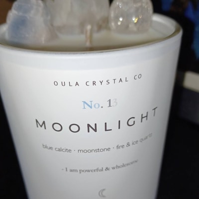 Moonlight Candle Crystal Candle Hand Poured Soy Candle Scented Candle ...