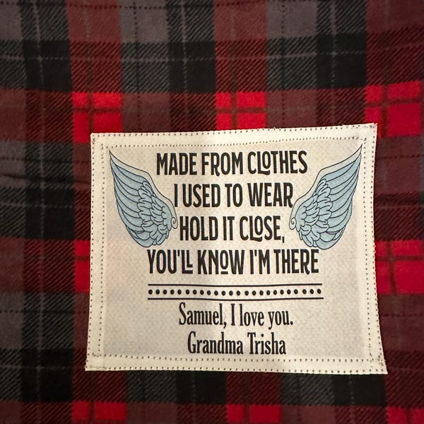 Memory Quilt Label is Available in Sew-on Form in Cotton or Polyester ...