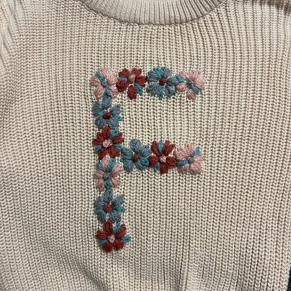 Floral Initial Sweater Tutorial, Alphabet for DIY Baby Sweater ...