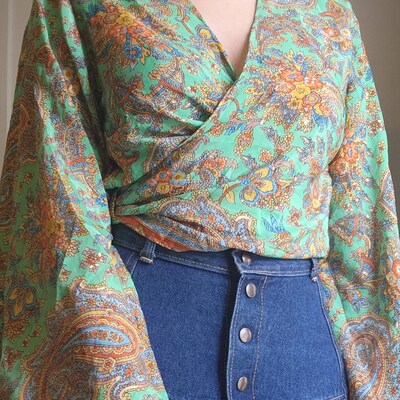 Indian Silk Retro Crop Top Orange Silk Top Silk Crop Blouse Floral Crop ...