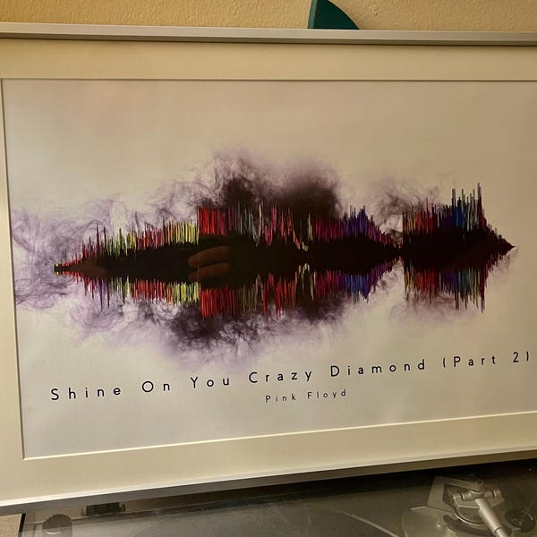Wish You Were Here Waveform Poster Print, Pink Floyd Music Wall Art ...