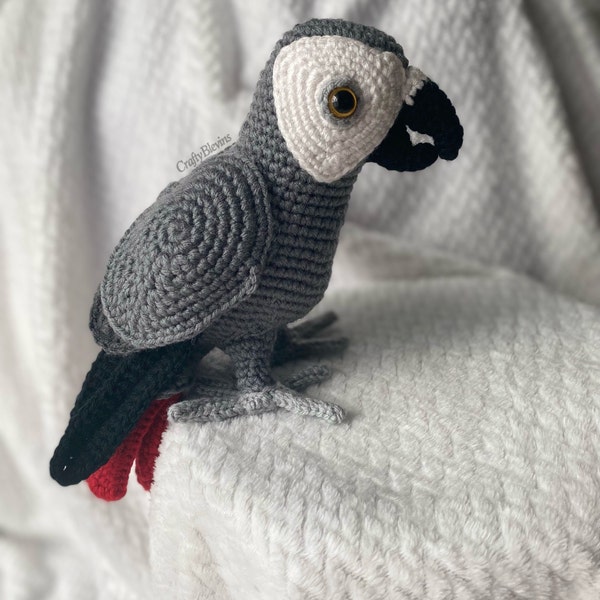 African Grey Parrot Crochet PATTERN USA Terms English Language - Etsy
