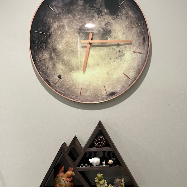 Moon Eclipse, Celestial Clock, Lunar Wall Decor, Wall Clock, Glow in ...
