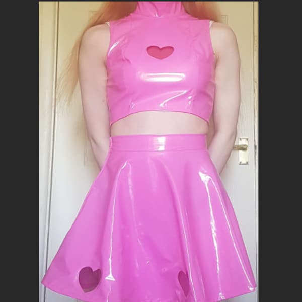 Pom Pom Powder Puff Pastel PINK Pvc CROP TOP - Etsy