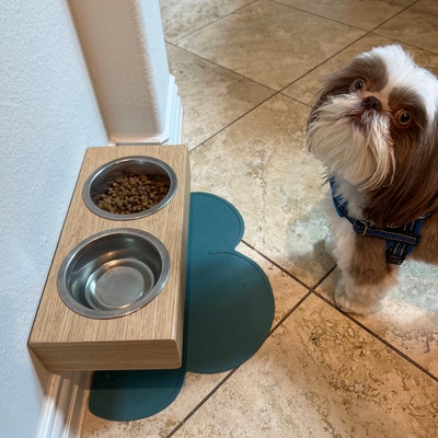 Small Dogs and Cats Wooden Elevated Stand, Healthier Feeding Stand ...