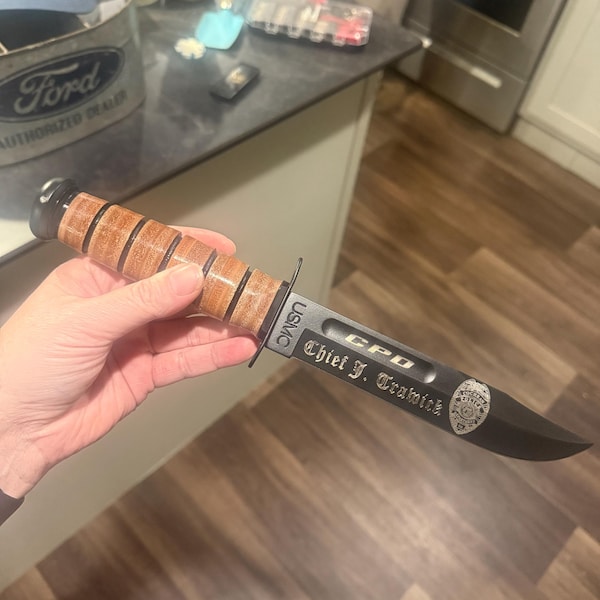 Marine Corps Ka-bar Custom Engraving (genuine OLEAN NY Knife) - Etsy