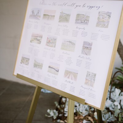 Bespoke Illustrated Table Plan Hand Painted for Weddings and Events ...