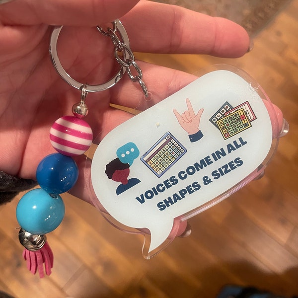 AAC Keychain With Core Vocabulary AAC Device Keychain for Sped Teacher ...