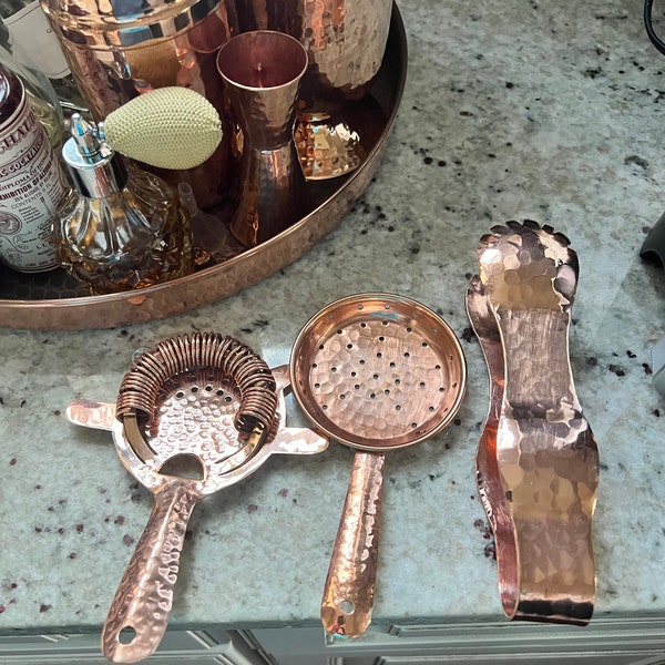 Hammered Copper Serrated Ice Tongs - Etsy