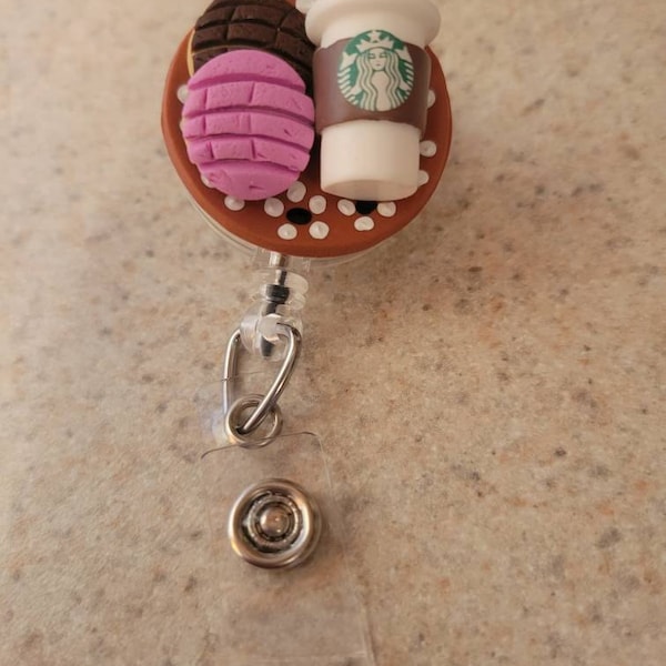 Mini Conchas Con Cafecito Badge Reel | Mexican Pan Dulce ID Holder ...