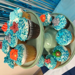 Sea Creatures Sprinkle Mix Ocean Blue Shark Royal Icing Transfers ...