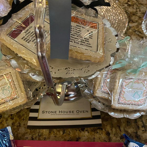 Party Favors Custom Cookies Monopoly Property Cards- 1 Dozen - Etsy