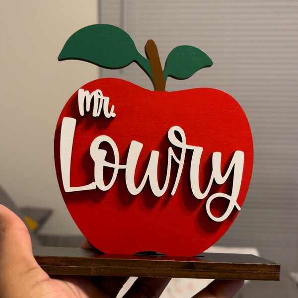 Personalized Apple Name Plate, Teacher Name Plate, Back to School ...
