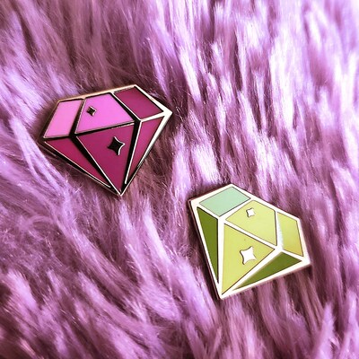 Chaos Emerald Filler Enamel Pins Silver Enamel & All 7 Different Colors ...